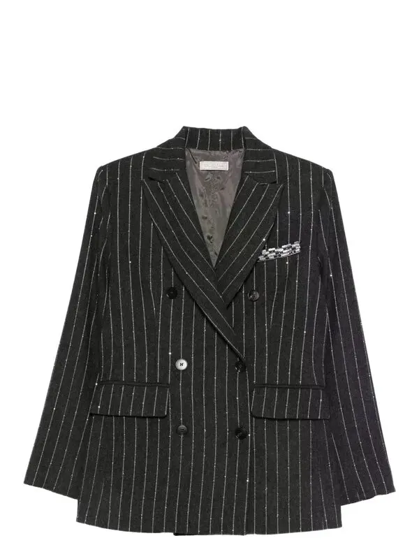 Antonelli Firenze Glicine Pinstripe Double-breasted Blazer - Grey