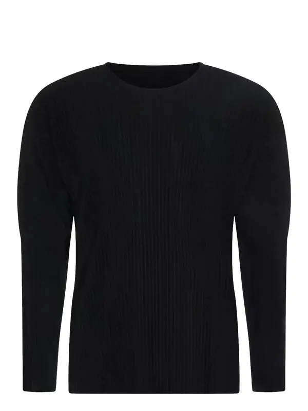 Issey Miyake Pleated Long-sleeve Top - Black