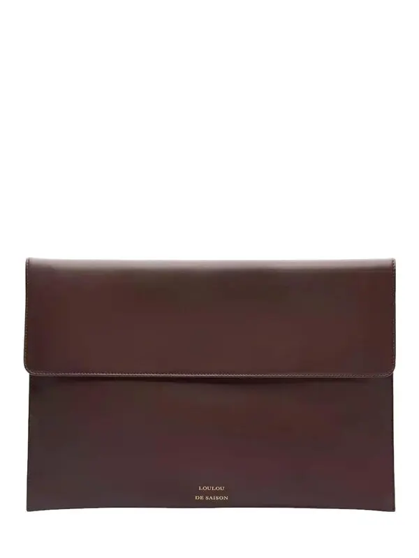 Loulou De Saison Gaia Leather Clutch - Brown