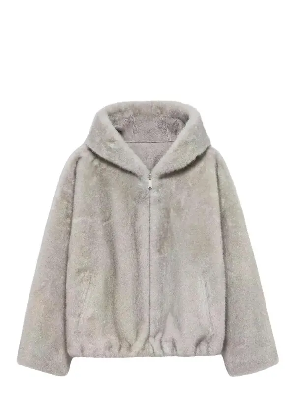 STUDIO AR Ruby Hooded Zip Jacket - Grey