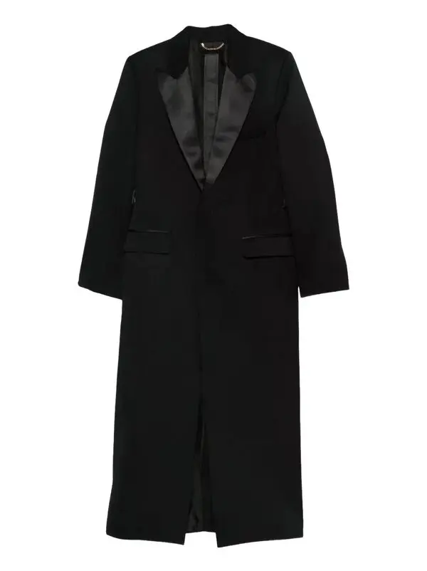 Victoria Beckham Shawl-lapel Slit Coat - Black