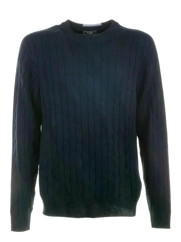Peserico Cable-knit Crew-neck Sweater - Blue