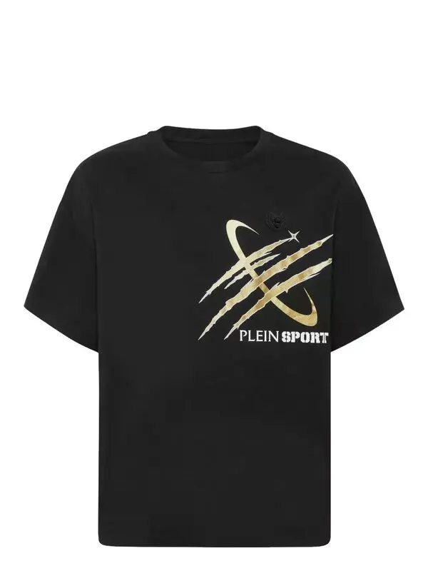 PLEIN SPORT Scratch-print T-shirt - Black