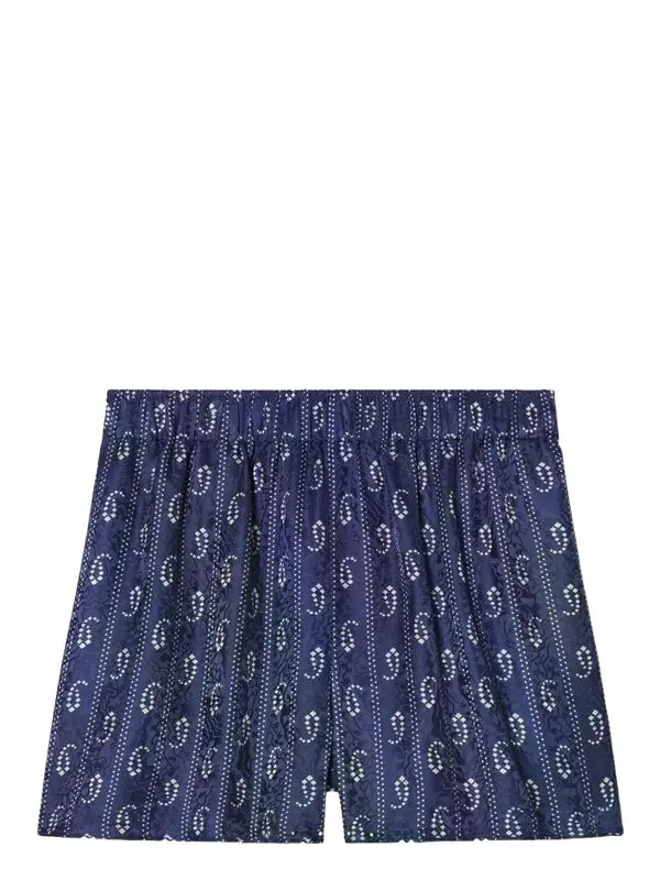 Tory Burch Printed Beach Camp Shorts - Blue