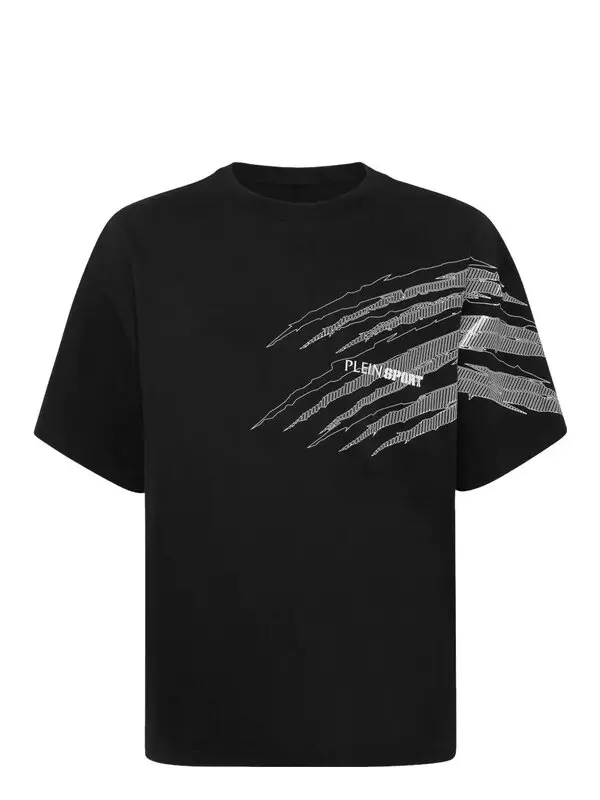 PLEIN SPORT Scratch-print T-shirt - Black