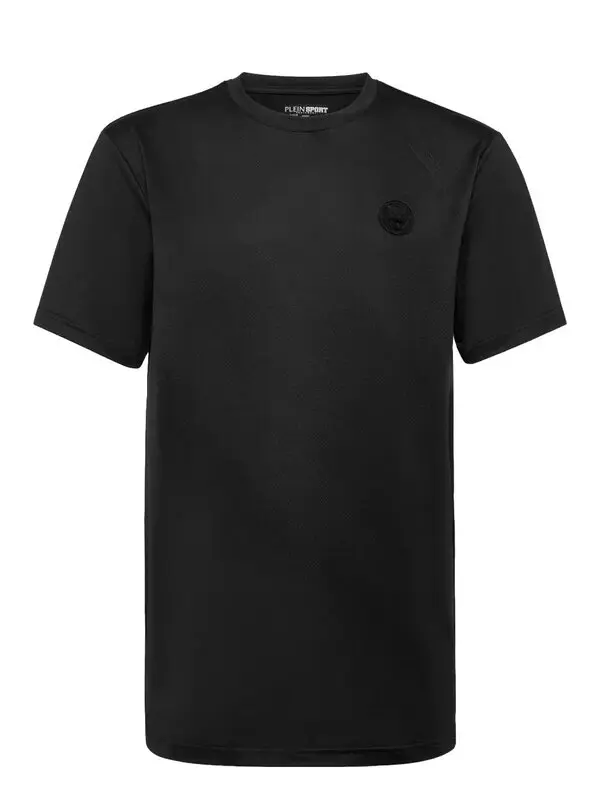 PLEIN SPORT Perforated Logo-plaque T-shirt - Black