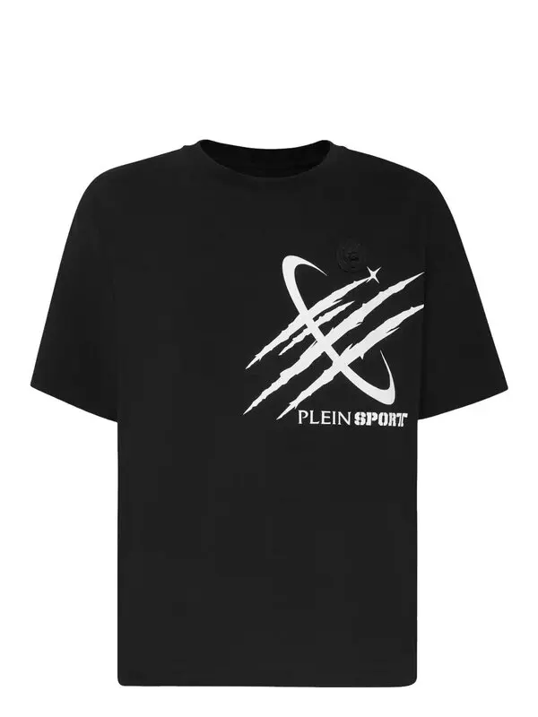 PLEIN SPORT Scratch-print T-shirt - Black
