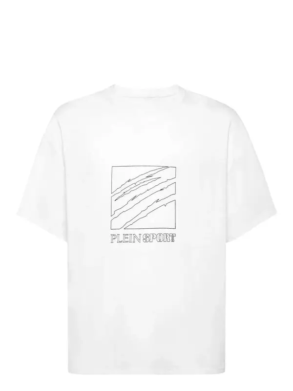 PLEIN SPORT Outline Scratch Logo T-shirt - White