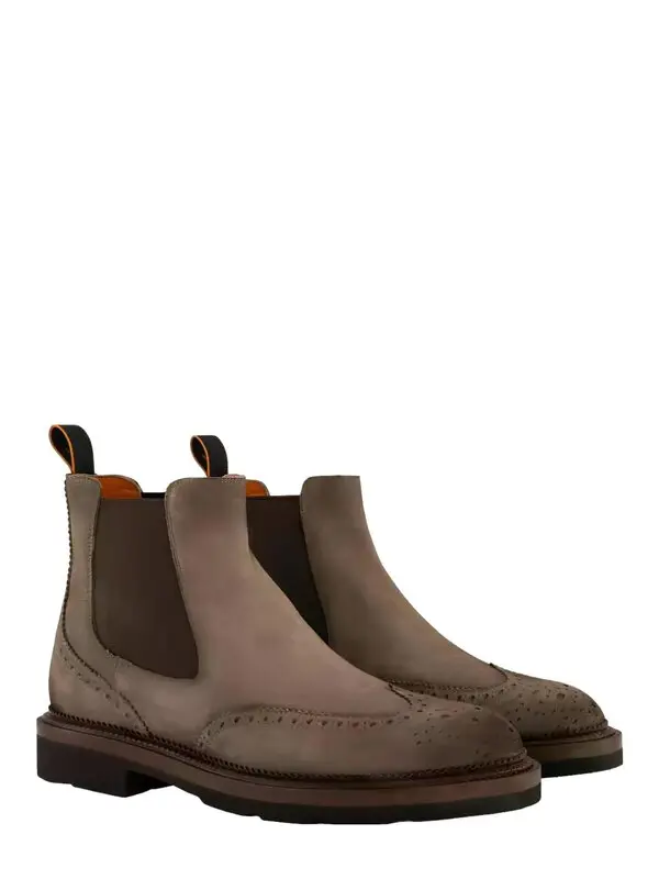 Santoni Leather Chelsea Boots - Brown
