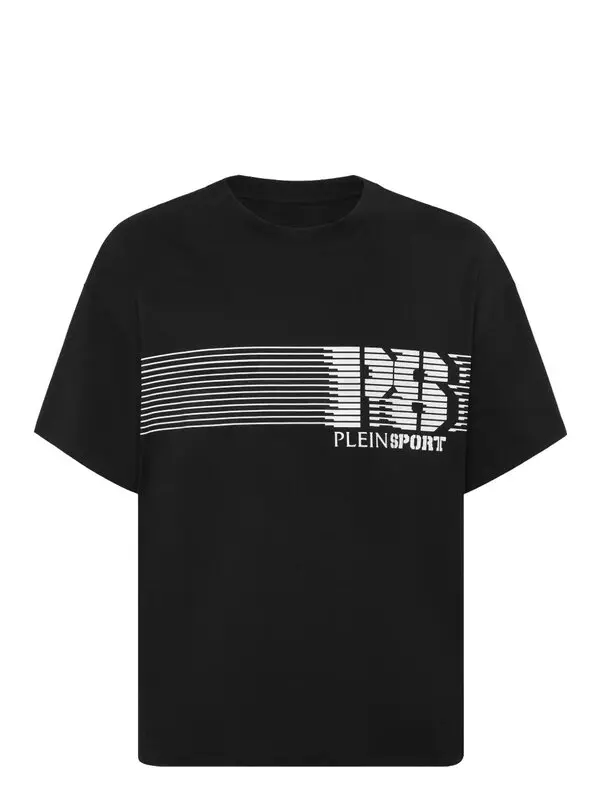 PLEIN SPORT Logo-stripe T-shirt - Black