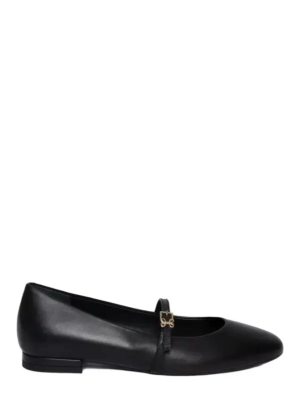 SERGIO LEVANTESI Ambra56 Strap Ballet Flats - Black