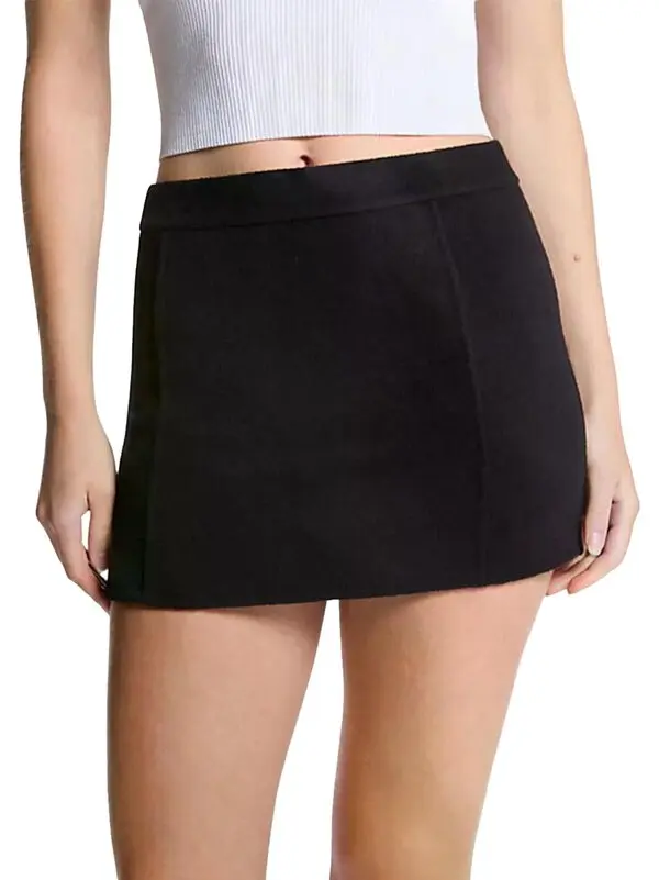 Michael Kors Panelled Wool Mini Skirt - Black
