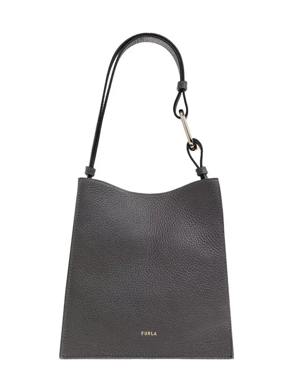 Furla Mini Nuvola Grained-leather Tote Bag - Grey
