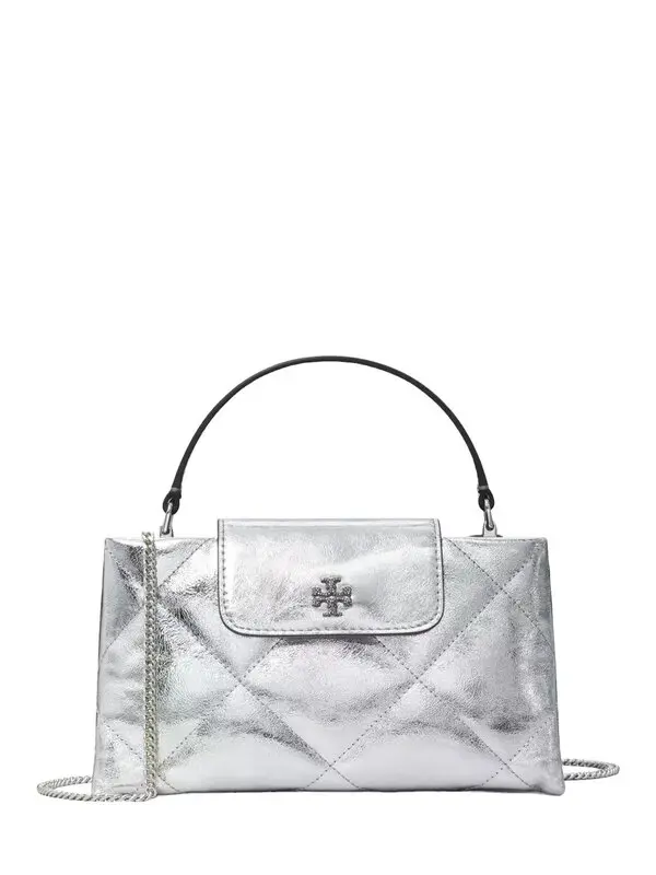 Tory Burch Mini Kira Diamond-quilted Tote Bag - Silver