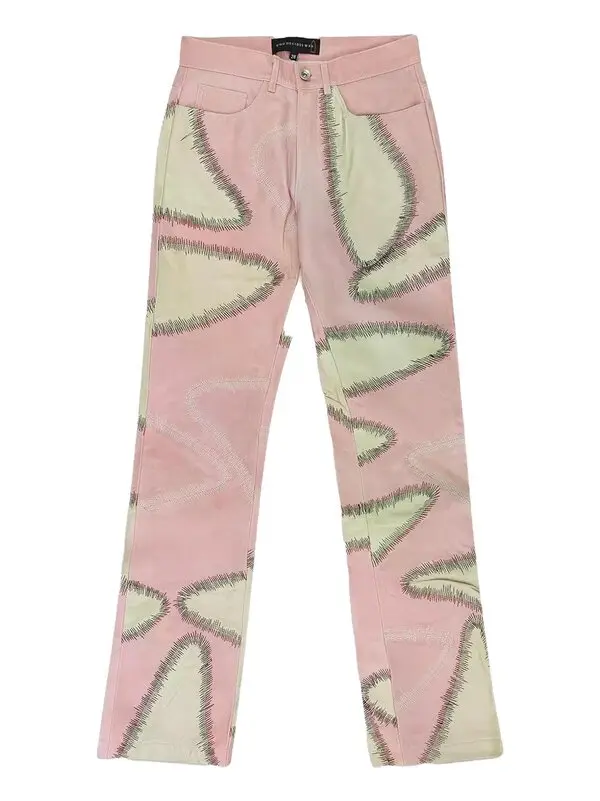 WHO DECIDES WAR BY EV BRAVADO Amalgamated Leather Bootcut Trousers - Pink