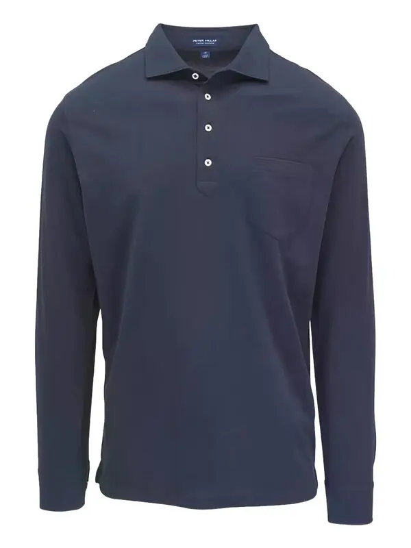 Peter Millar Long-sleeve Pocket Polo Shirt - Blue