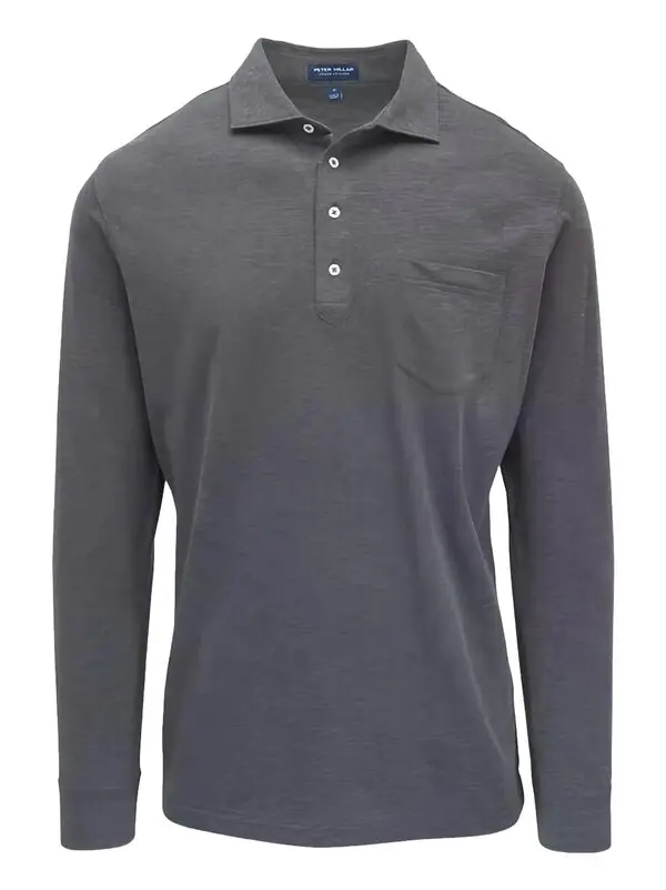 Peter Millar Long-sleeved Pocket Polo Shirt - Grey