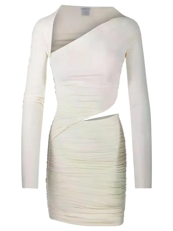 AMAZUIN Cutout Draped Dress - Neutrals