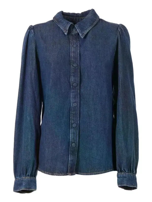 7 For All Mankind Puff-sleeve Shirt - Blue