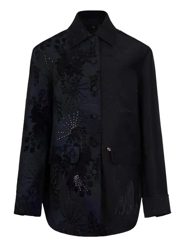 HUI MILANO Floral-embroidered Jacket - Black
