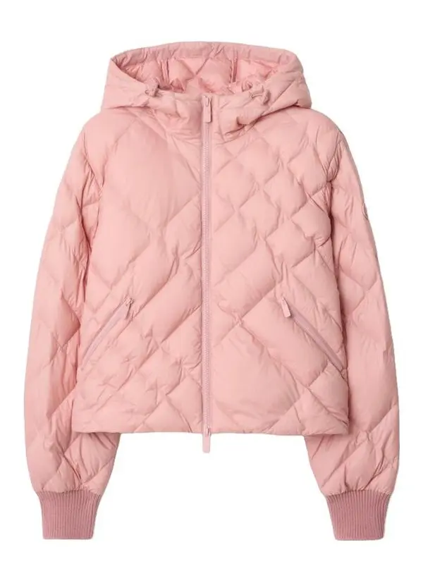 Burberry Check-stitch Nylon Delley Puffer Jacket - Begonia Pink