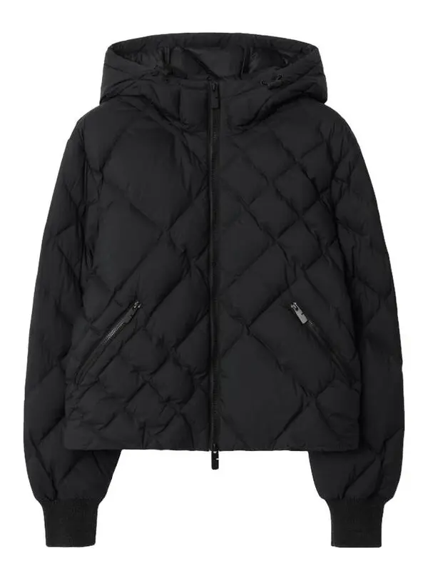 Burberry Check-stitch Nylon Delley Puffer Jacket - Black