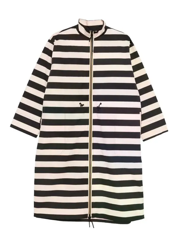 PSOPHIA Striped Parka Coat - Black