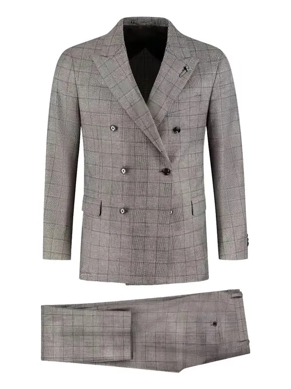 LARDINI Checked Suit - Grey
