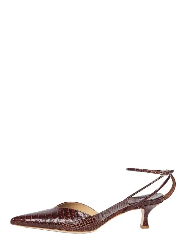 A.W.A.K.E. Mode 50mm Dina Coco Ankle-strap Pumps - Brown