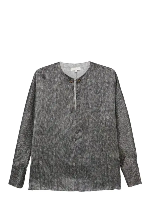 Antonelli Firenze Bigné Herringbone Blouse - Black