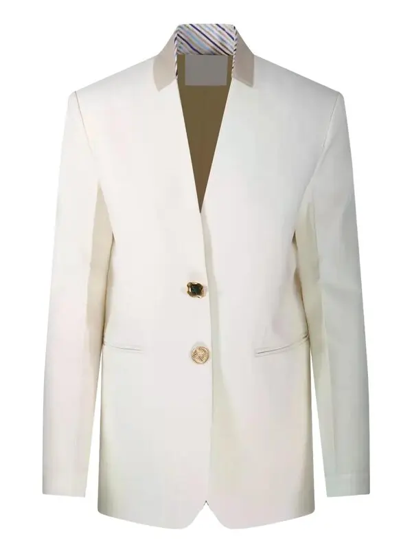 DI STAVNITSER Buttoned Collar Jacket - White