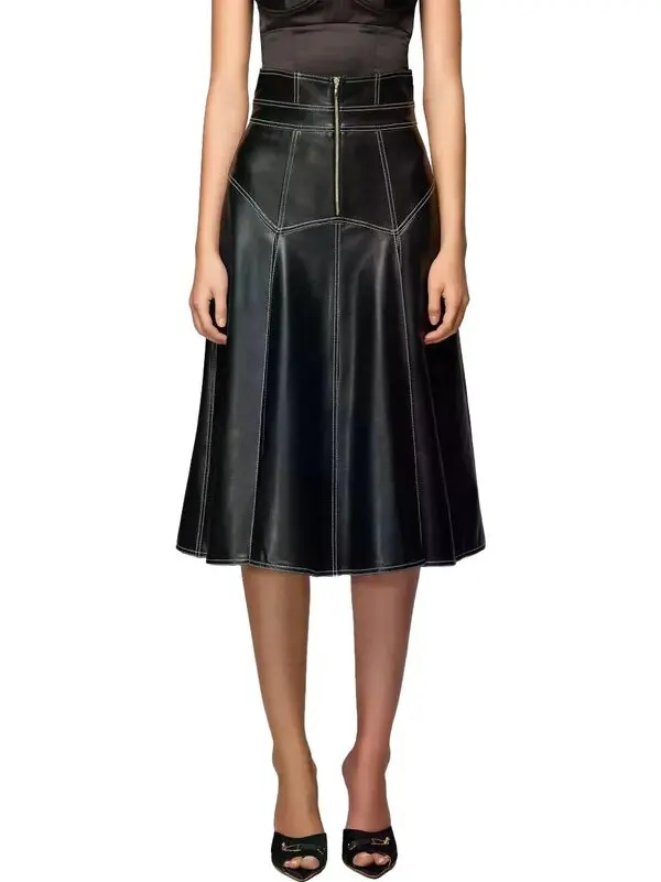 MURMUR Stitched Zip Skirt - Black