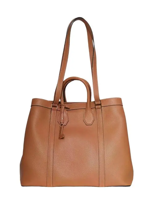 LANCEL Leather Tote Bag - Brown
