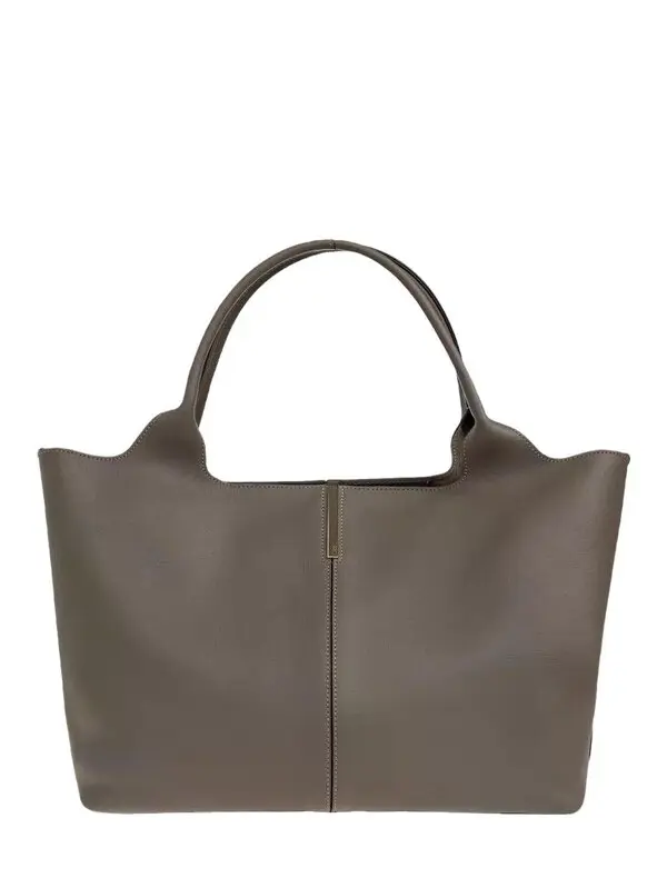 TOD'S Leather Shopper Bag - Grey