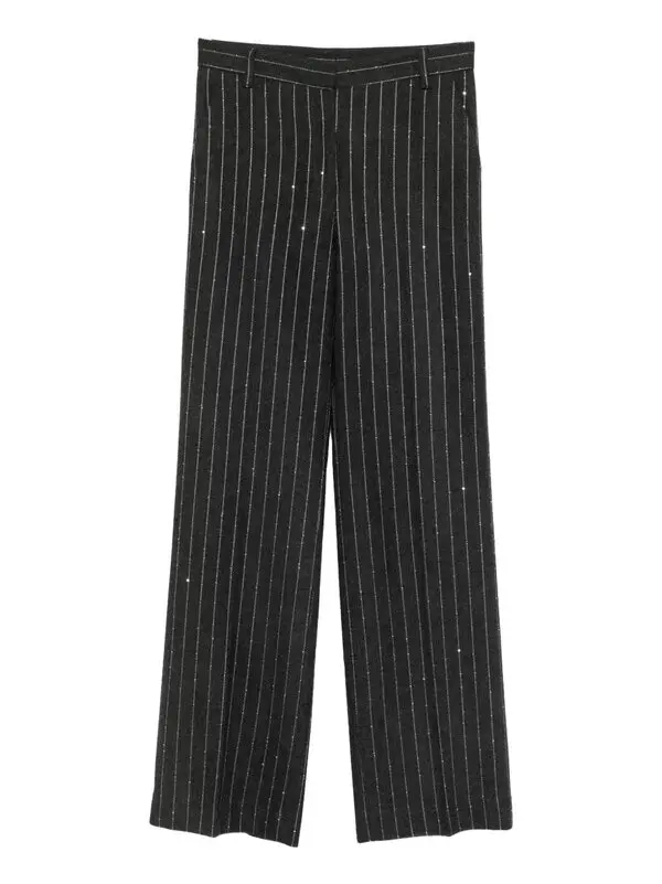 Antonelli Firenze Pinstripe Embellished Trousers - Grey