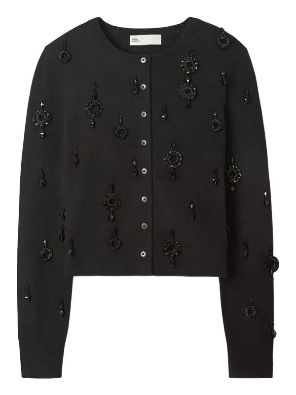 Tory Burch Embellished Cardigan - Black