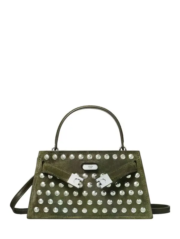 Tory Burch Mini Lee Radziwill Studded Tote - Green