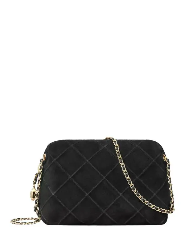 Tory Burch Fleming Suede Crossbody Bag - Black
