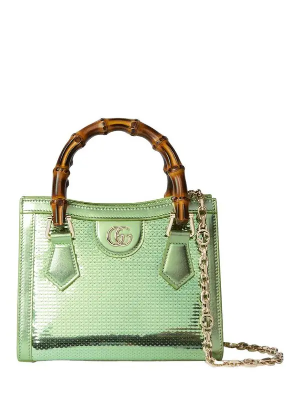 Gucci Diana Embroidered Small Tote - Green