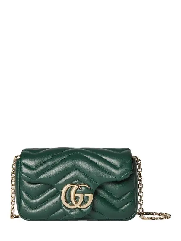 Gucci Gg Marmont Mini Shoulder Bag - Green