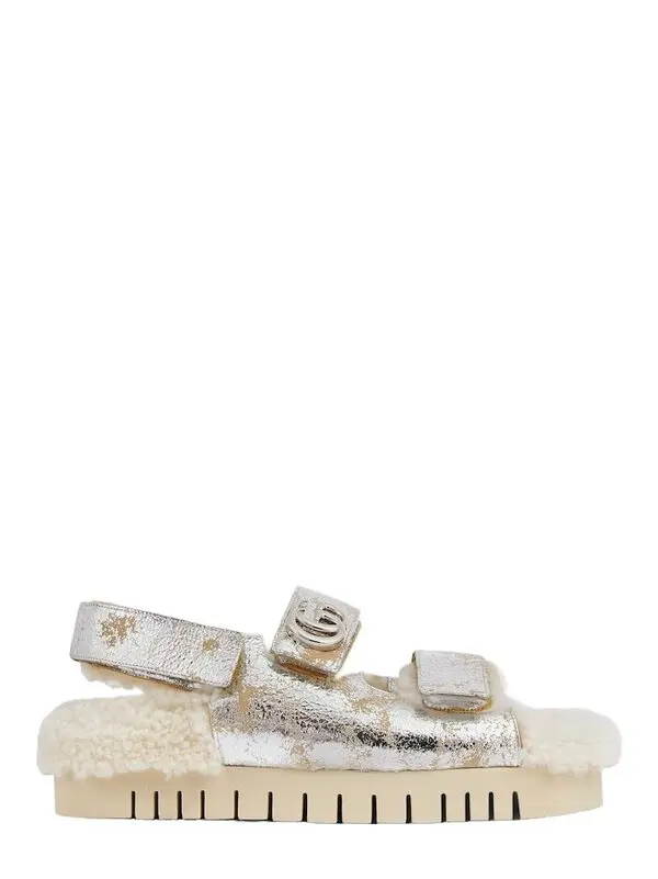 Gucci Flat Sandal With Double G Hardware - White
