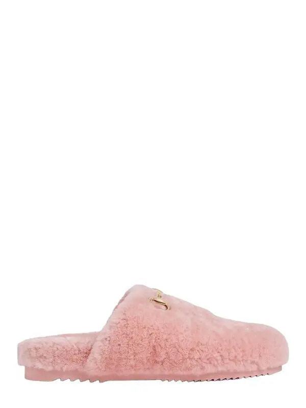 Gucci Horsebit Merino Wool Mule - Pink