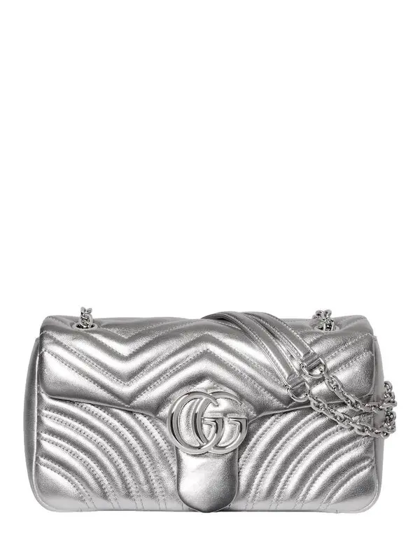 Gucci Gg Marmont Medium Shoulder Bag - Silver