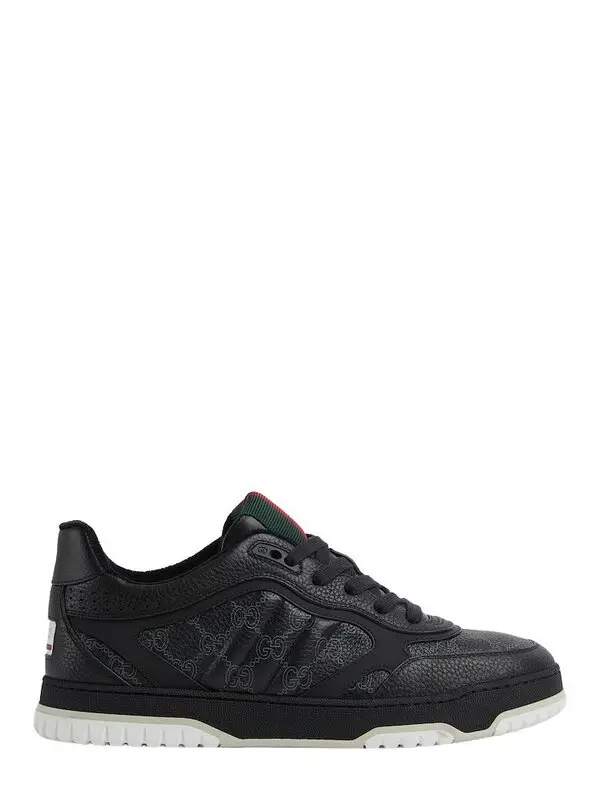 Gucci Re-web Leather Sneakers - Black