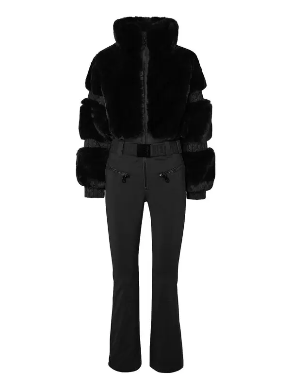 Goldbergh Lieke Belted Plush Ski Suit - Black
