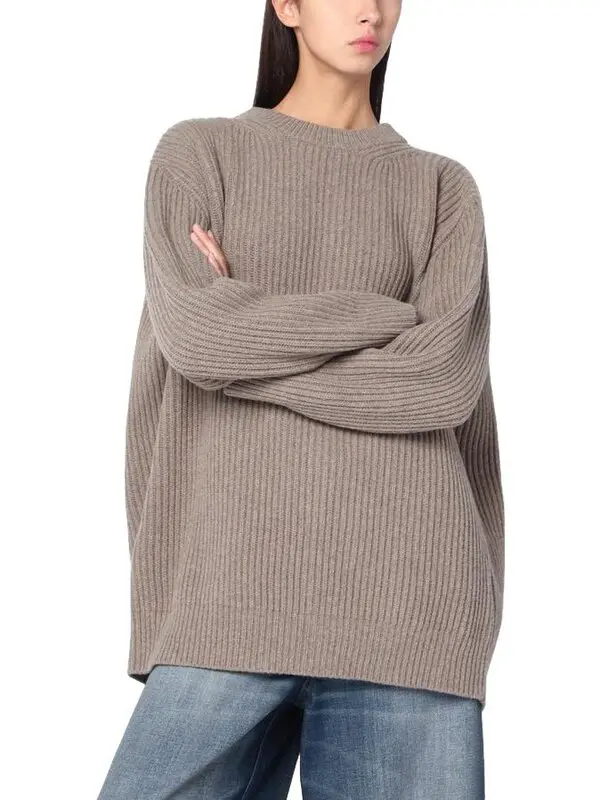 MAISON MARGIELA Oversized Ribbed Virgin Wool-blend Sweater - Beige