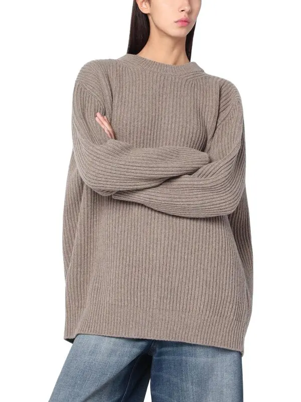 MAISON MARGIELA Oversized Ribbed Sweater - Beige