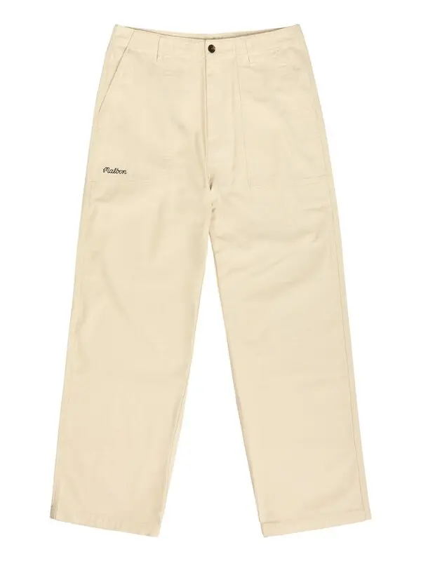 MALBON Logo-embroidered Cotton Trousers - Beige