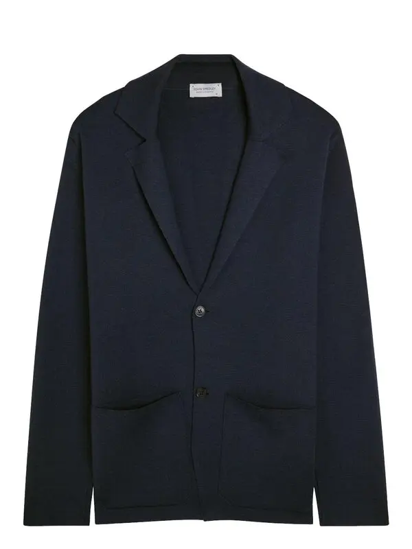 John Smedley Autry Merino Wool Cardigan - Navy