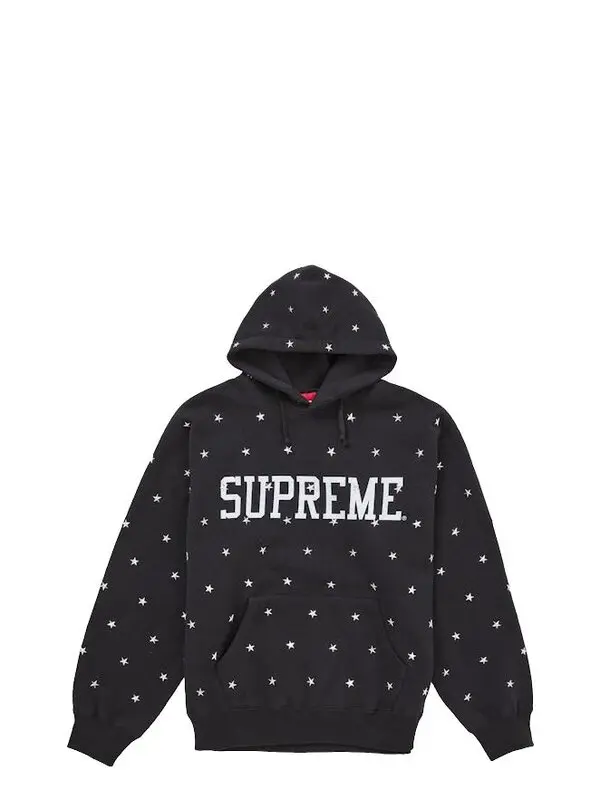 Supreme Stars Studded Hooded Sweatshirt - Black